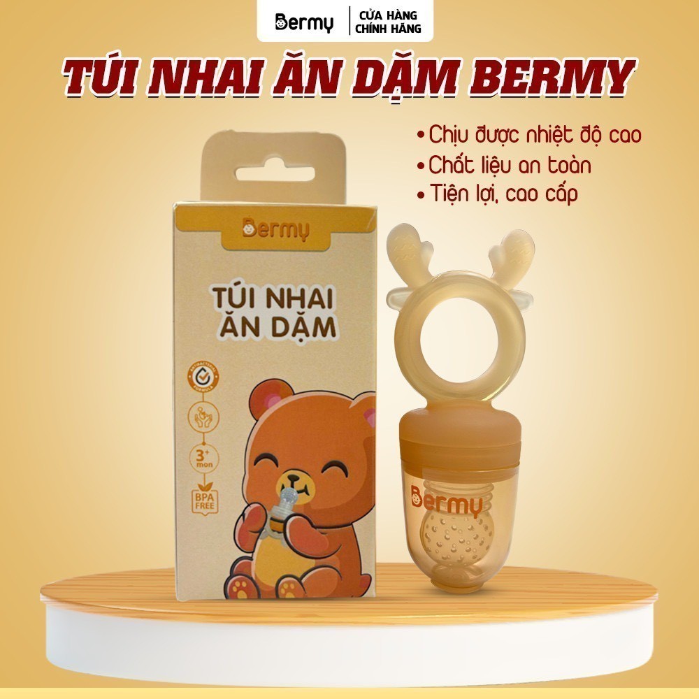 [Mẫu mới] Túi Nhai Hoa Quả Bermy Silicon Tập Ăn Dặm Chống Hóc dễ thương ...