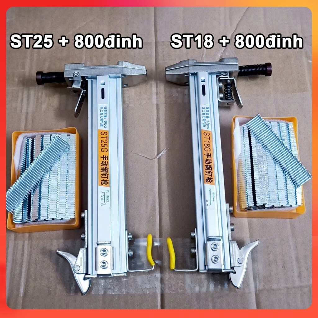 Dụng cụ đóng đinh tự động ST18 ST25 TẶNG 800 đinh st18, Búa đóng đinh bê tông , đóng nẹp điện ...
