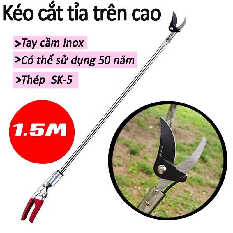 Kéo Cắt Cành Trên Cao Thép Không Gỉ SK-5 | Cán Bằng Thép Cacbon Cao 1 ...