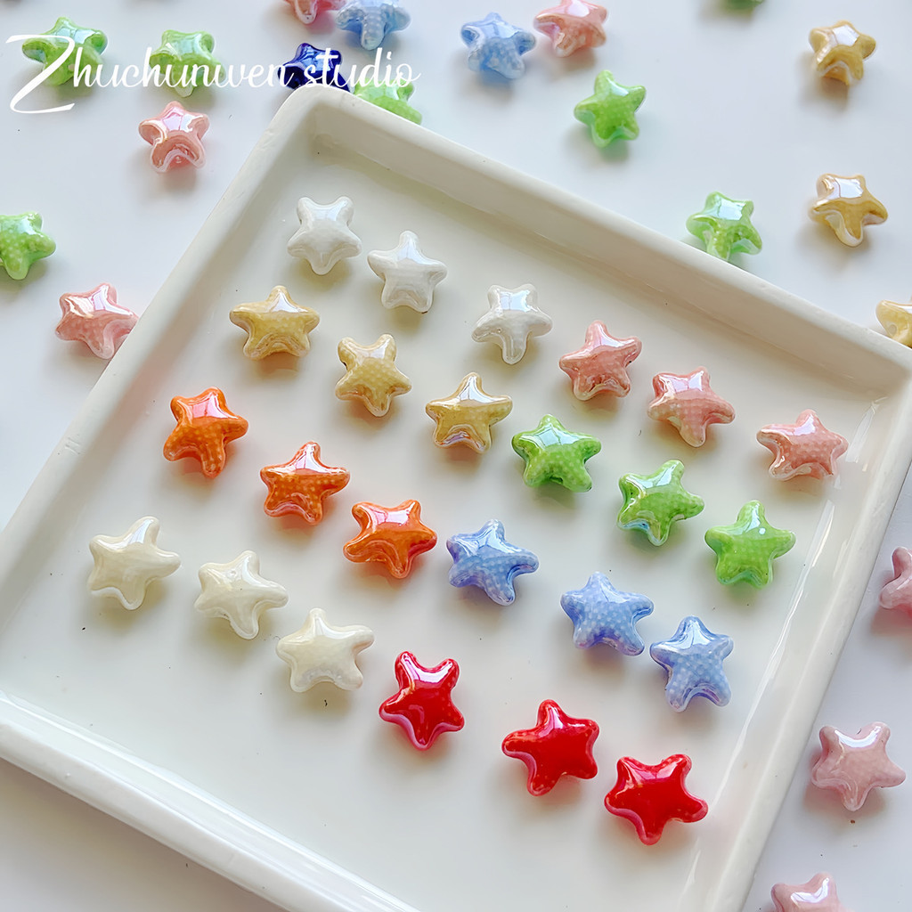 Ngôi Sao Năm Cánh Ngôi Sao Sáng Handmade Hạt Gốm Rời Hạt Trang Sức DIY ...