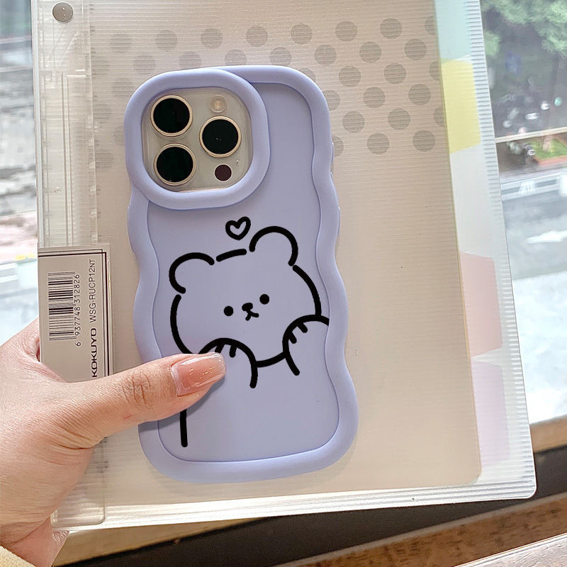 Ốp Lưng Gấu Đơn Giản Dễ Thương OPPO A3X K12X A60 A38 A58 A78 A57 A77S A53 A59 A79 A92 A72 A15 ...