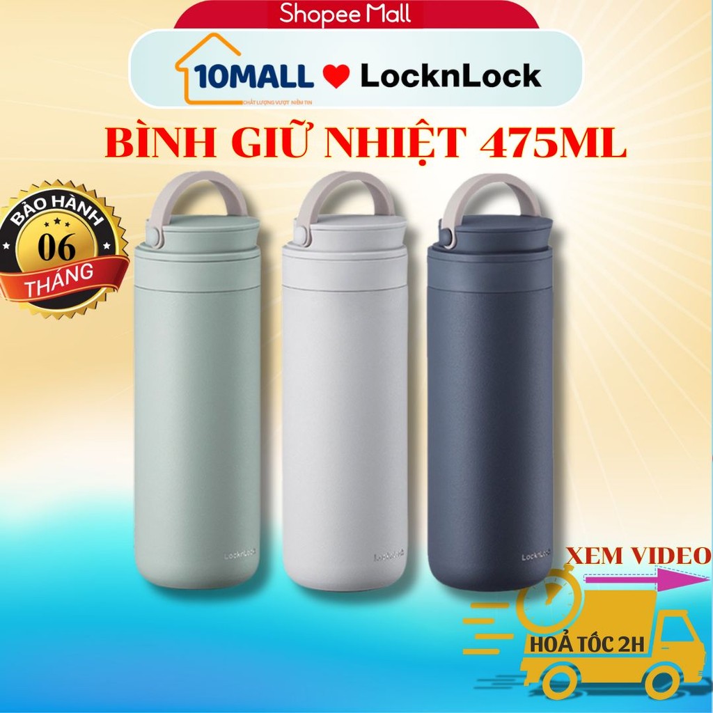 Bình giữ nhiệt 475ml LocknLock Metro Two Way LHC4274 3 màu, quai xách, thép không rỉ SUS304 ...