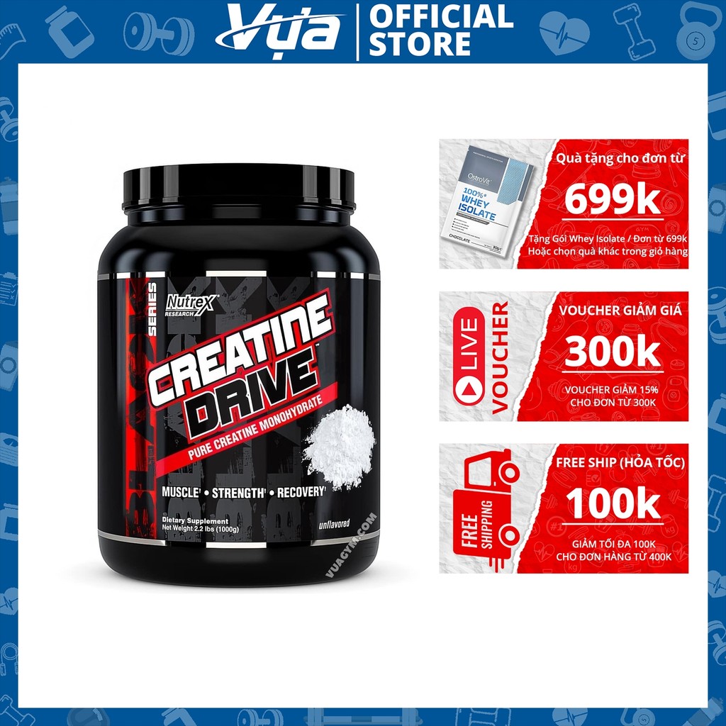 Bột Nutrex - Creatine Drive (1000g) - Tăng Cơ, Nâng Cấp Sức Mạnh, Phục ...