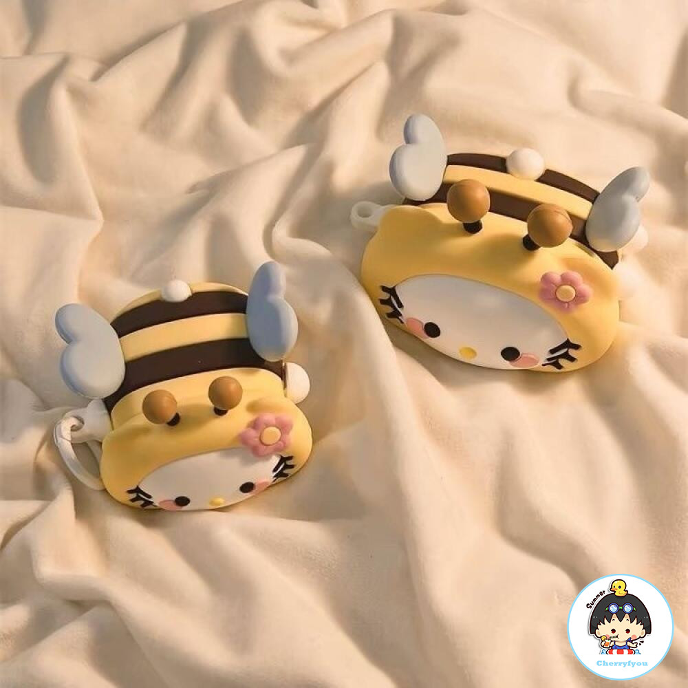 3d Dễ Thương Little Bee Hello Kitty Tai Nghe Không Dây Bluetooth Vỏ ...
