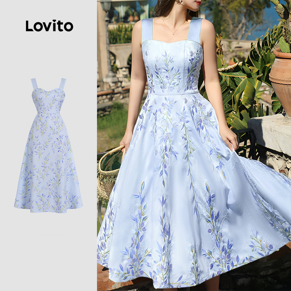(New) Lovito Trang trí váy dáng thanh lịch hoa khóa kéo váy xuân/hè cho ...