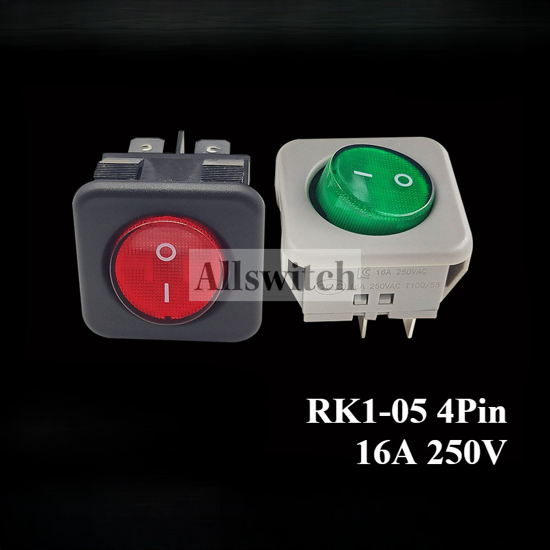 1 Mảnh RK1-05 Rocker Switch 4Pin 25X25mm Công Tắc Vuông 16A 250V ...