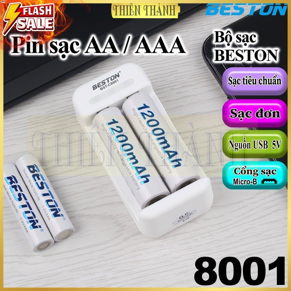 Bộ sạc BESTON BST-C8001 pin sạc BESTON AA3300mAh AAA1300mAh pin sạc 1 ...