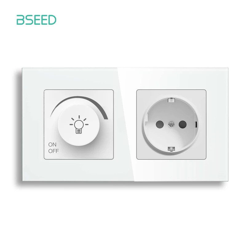 BSEED Dimmer Light Switch Xoay Núm Switch Plus EU Ổ cắm tường Bảng điều ...