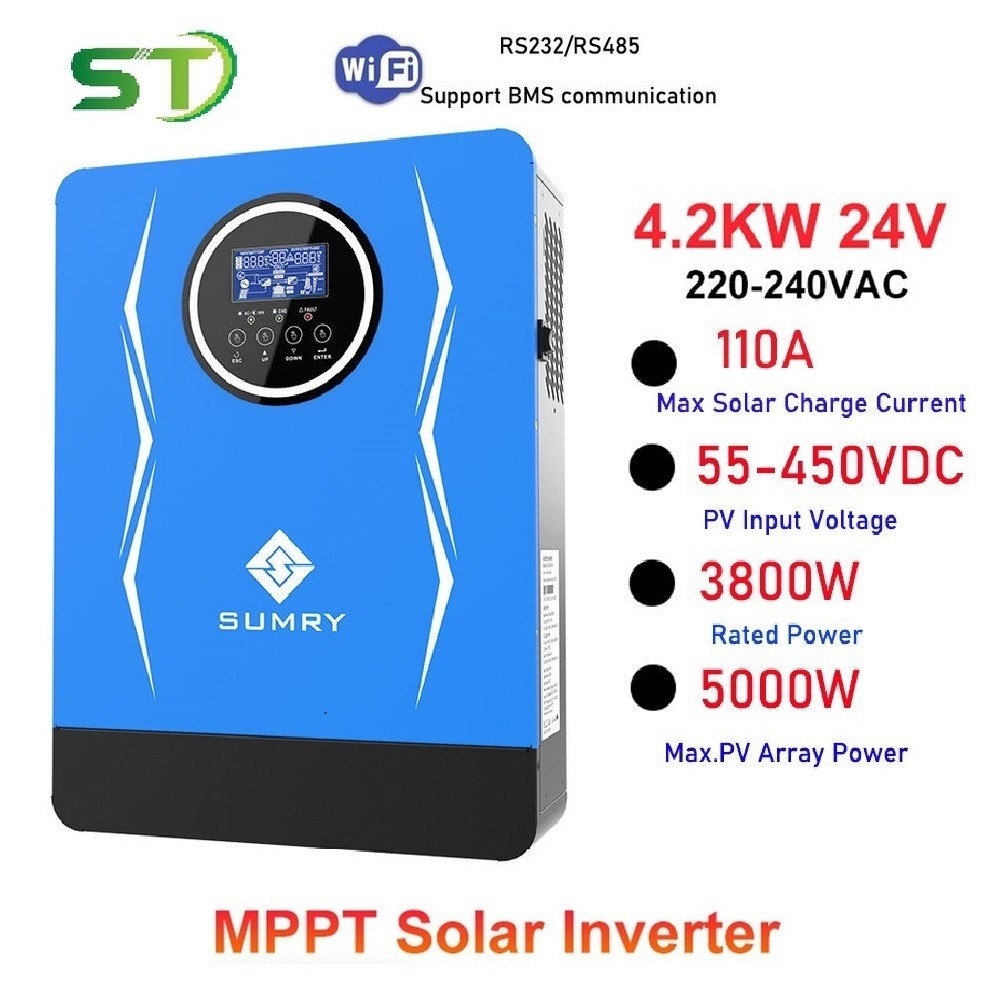 Biến tần năng lượng sóng sin chuẩn 3800W 24V điện áp PV 55V-450V - SP-4200-4200VA/3800W - 24V-SP ...