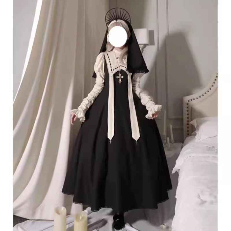 Váy Gothic dài tay phong cách Gothic, phong cách nữ tu Gothic cosplay ...