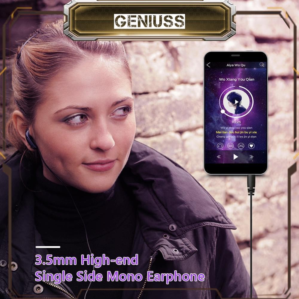 [Geniuss.vn] Bộ tai nghe có dây một mặt có dây trong tai 3,5 mm Bộ tai nghe Walkie Talkie Mono ...