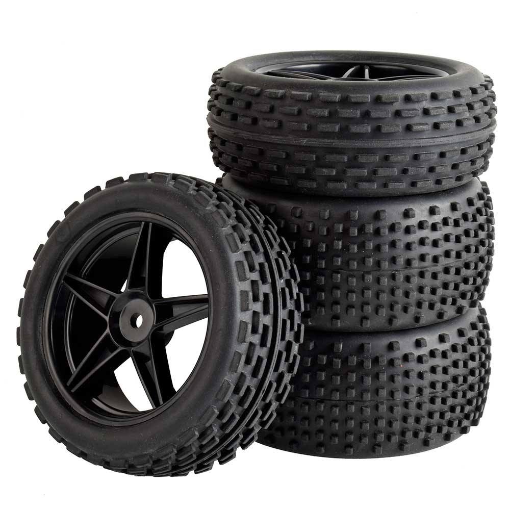 RC Narrow Front Wheels and Wide Rear Wheels for 1:10 Four Wheel Drive ...
