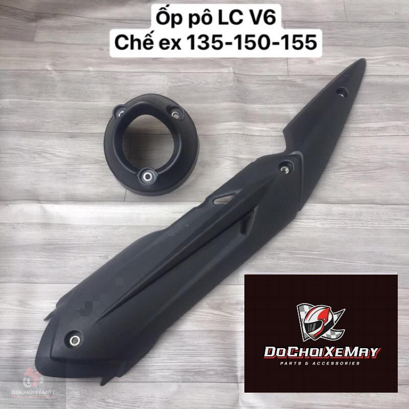 Ốp pô Exciter / Ex135 150 155 mẫu LC V6 chất liệu nhựa cách nhiệt sơn ...