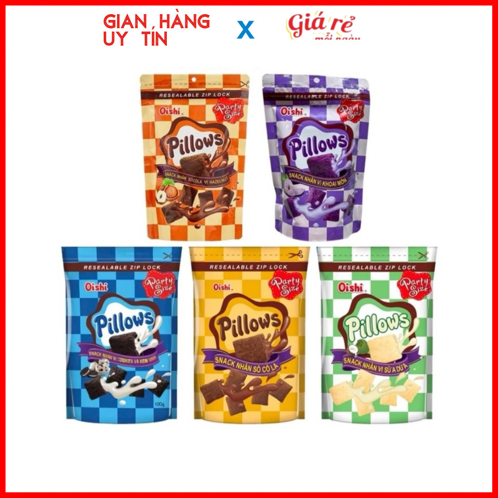 Snack Oishi Pillows 80gram banhkeogiasoc | Shopee Việt Nam