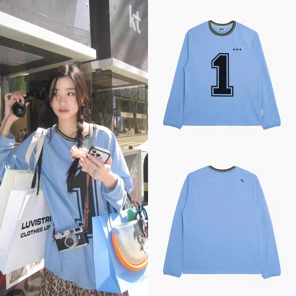 [SR-STUDIO]EERST Hàn Quốc thích hợp áo thun dài tay in hình ngôi sao số ...