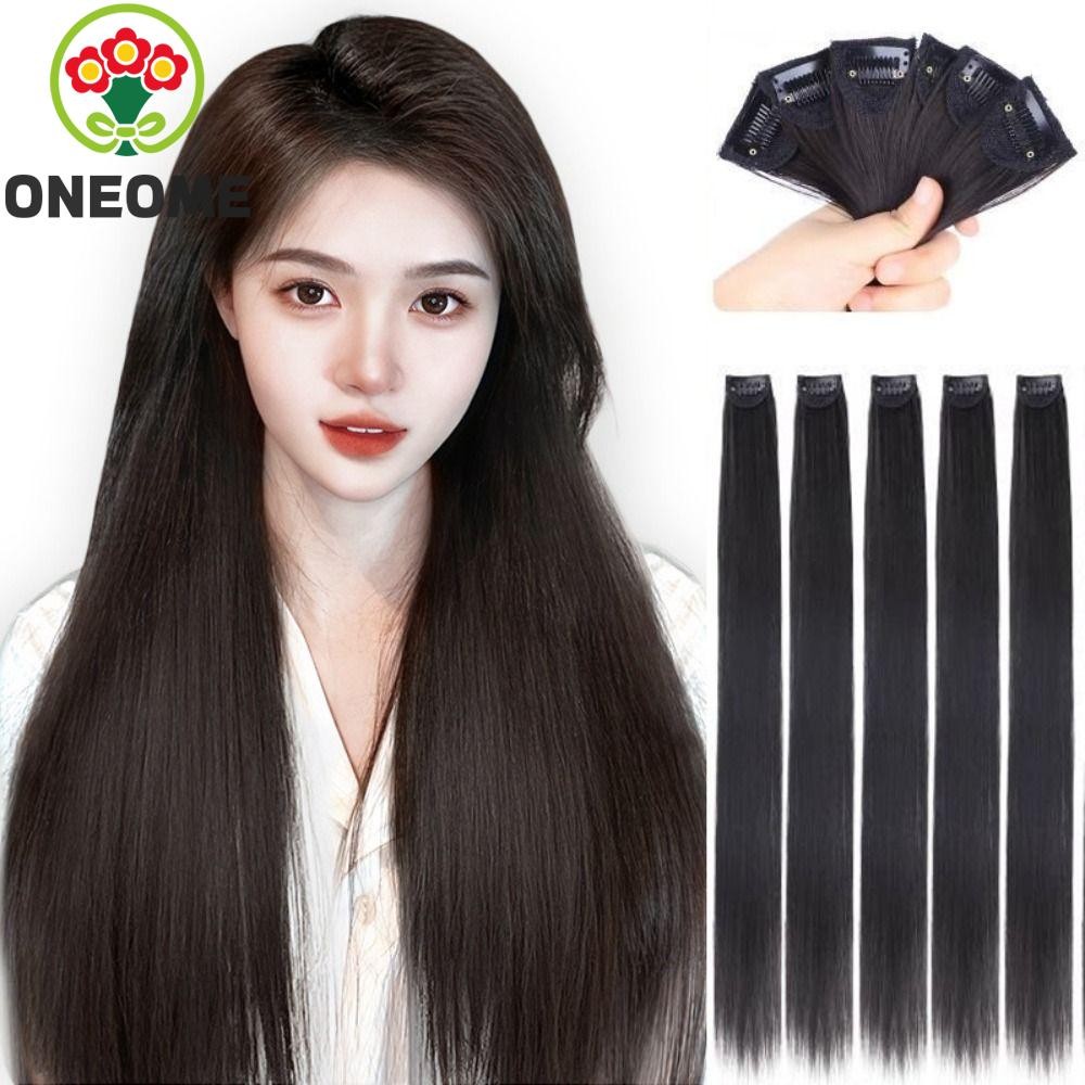 ONEOME - Bộ 2 Miếng Tóc Giả Thẳng Dài, Kẹp Tóc Tổng Hợp Chống Nhiệt ...