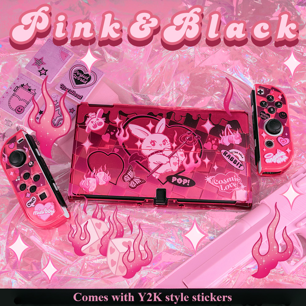 Ốp lưng Nintendo Switch Ruby Rabbit trong suốt, Vỏ bảo vệ cứng Thích ...