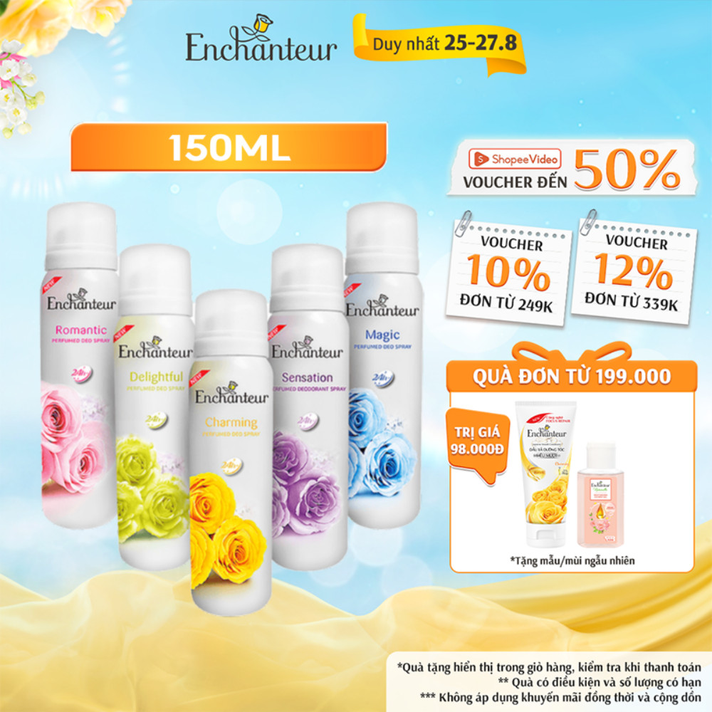 Xịt khử mùi Enchanteur Charming/Delightful/Romantic/Magic 150ml ...