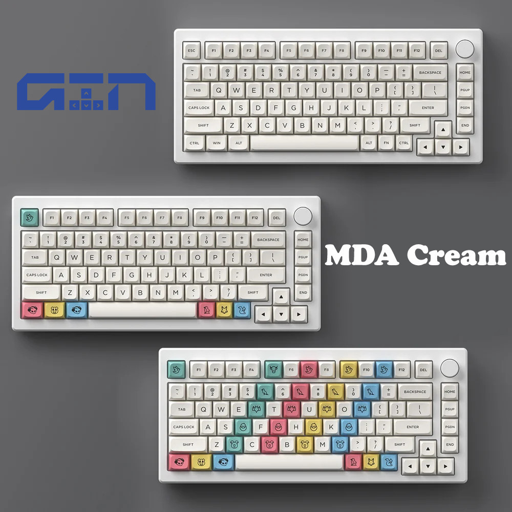 Bộ keycap bàn phím cơ AKKO – CREAM (PBT Double-Shot / MDA profile / 282 ...