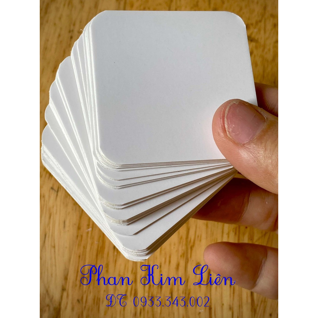 Bộ Thẻ flashcard trắng không đục lỗ 5x5 / 3x8 / 4x7 / 5x8 / 5.5x9cm góc ...