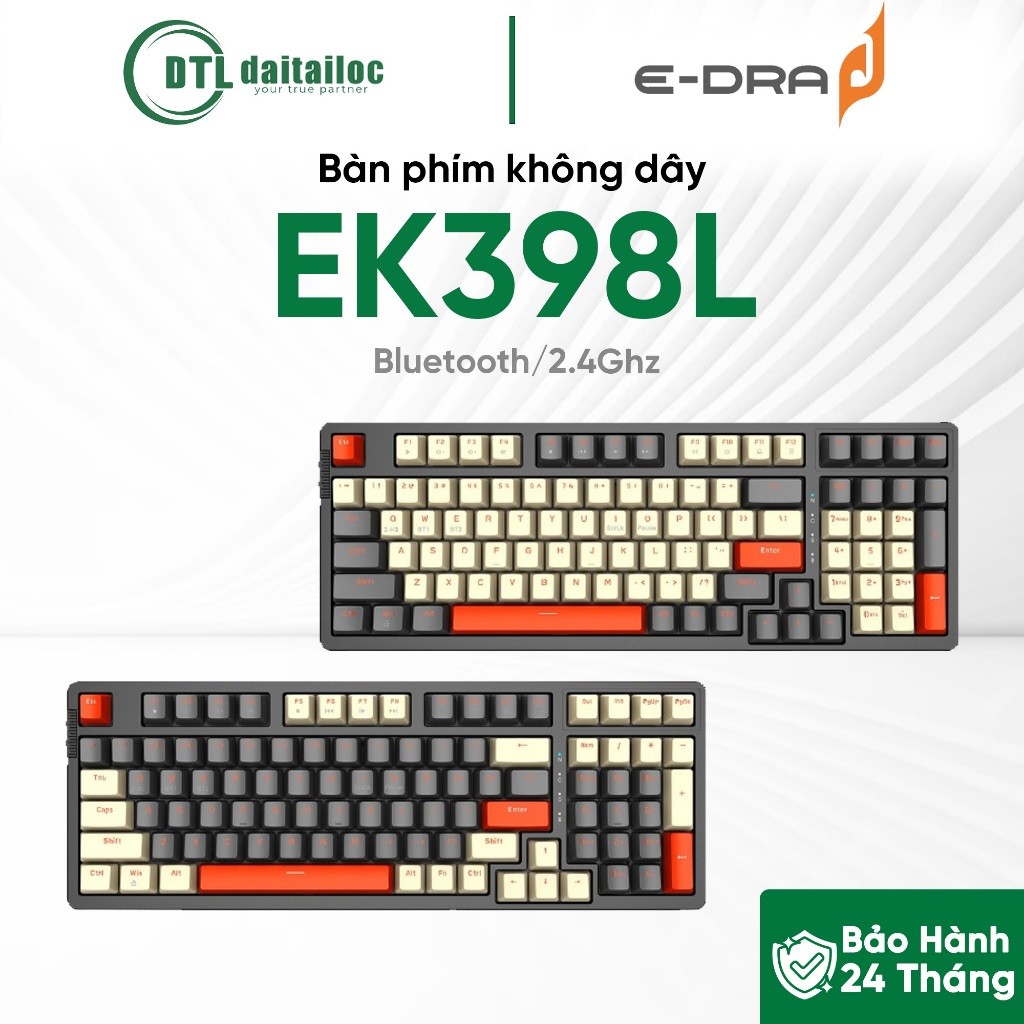 Bàn phím không dây Edra EK398L Bluetooth 2.4Ghz | Chính Hãng | Bảo Hành ...