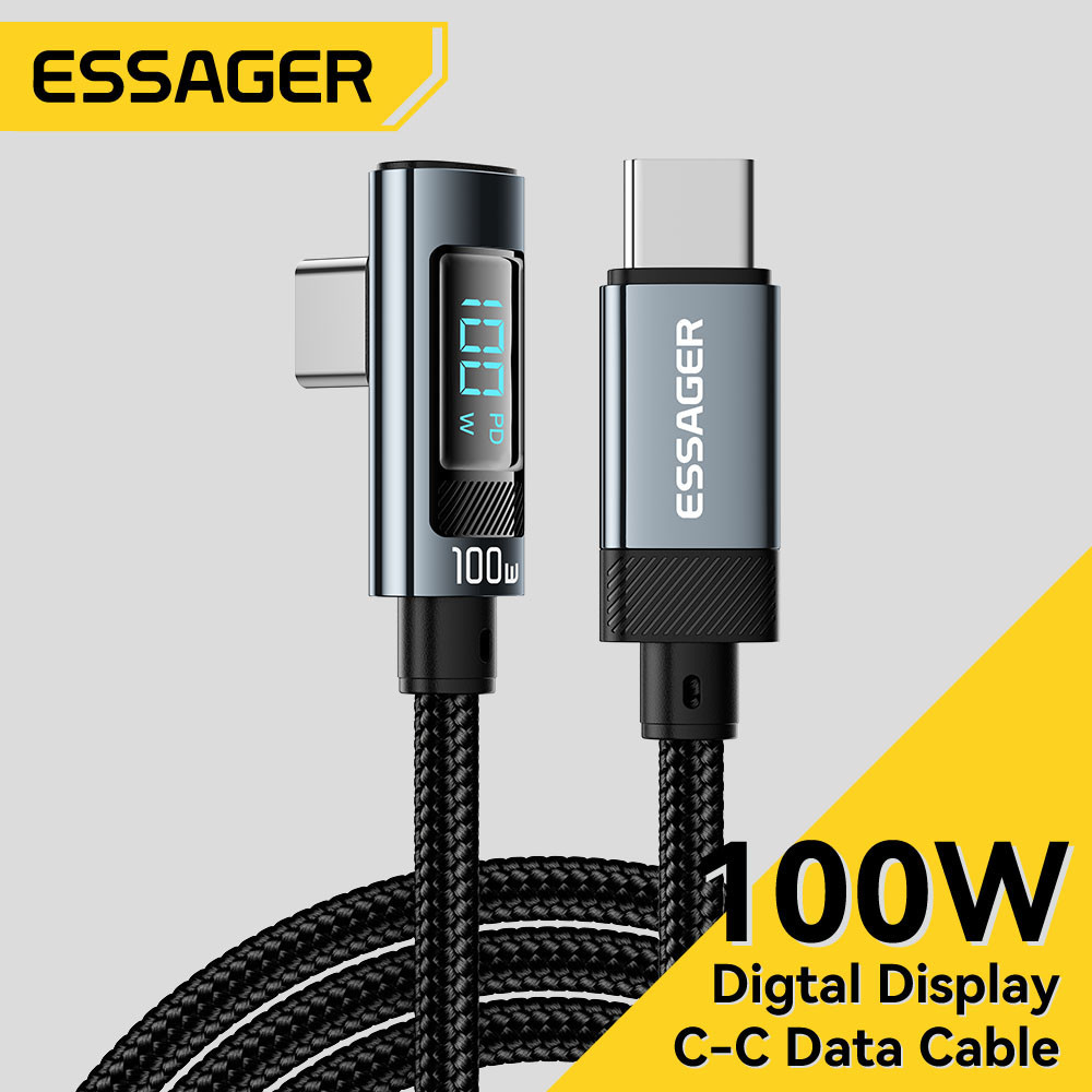 Essager PD 100W Khuỷu Tay Màn Hình Kỹ Thuật Số USB2.0 C Sang Type C Cáp ...