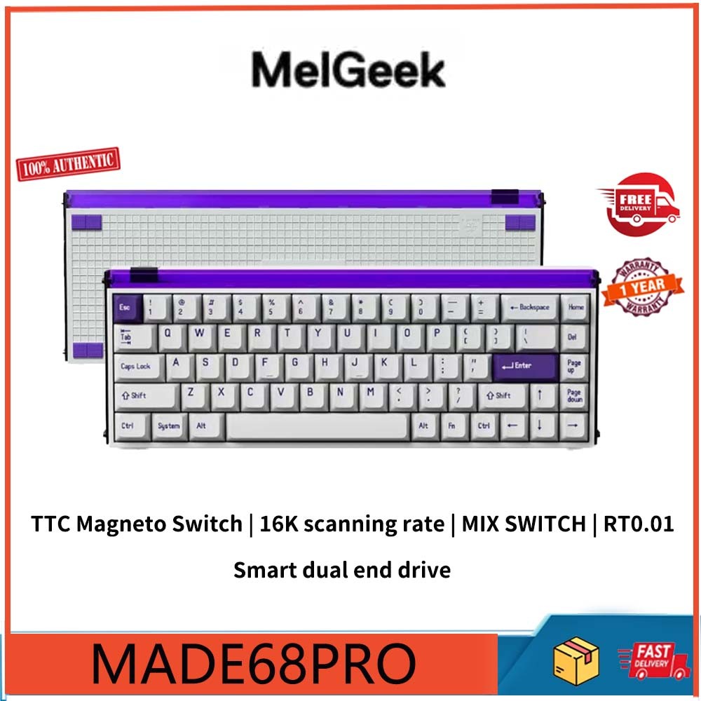 Bàn phím từ tính tùy chỉnh chơi game Melgeek Made68 Pro, Tốc độ quét 16K, Công tắc từ tính TTC ...