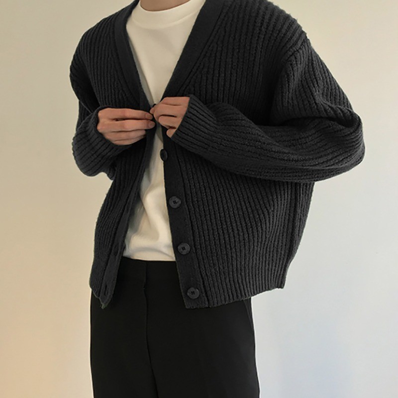 SAY CHIC Áo len nam xu hướng đường phố Mỹ thời trang retro đơn giản màu ...