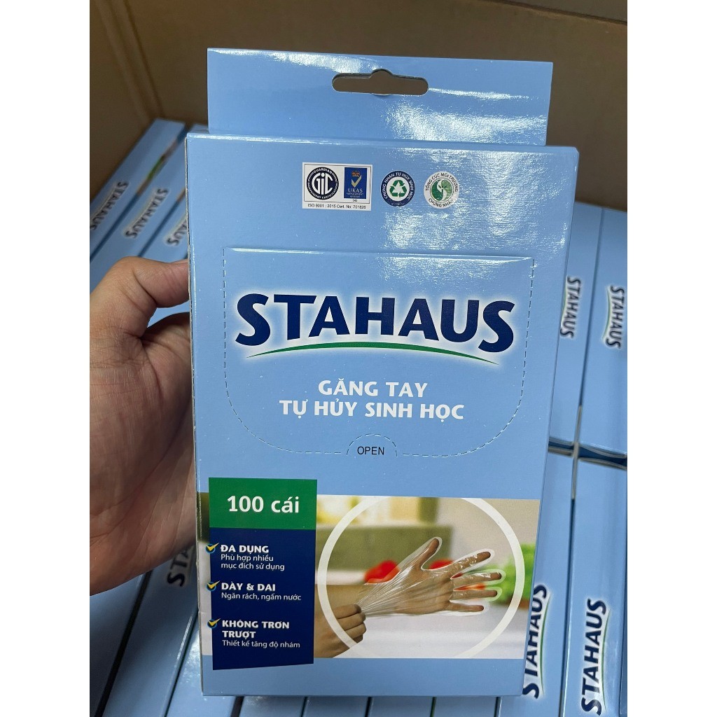Găng Tay Tự Hủy Sinh Học STAHAUS Hộp 100 cái (Bibistore_baby) | Shopee ...