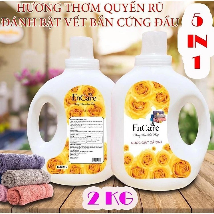 Nước giặt xả hương nước hoa Pháp EnCare 5in1 can 2kg ! | Shopee Việt Nam