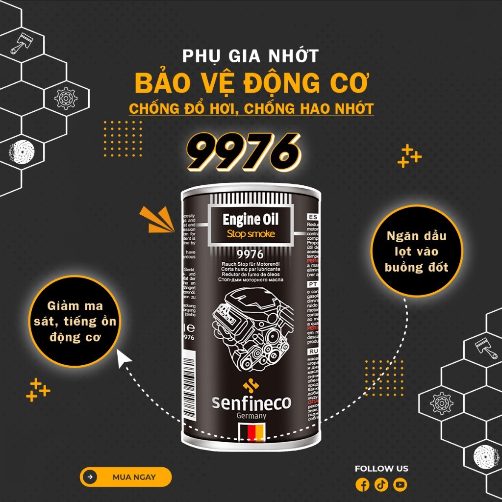 Phụ Gia Ổn Định Nhớt chống mài mòn động cơ xăng và dầu Senfineco Engine ...