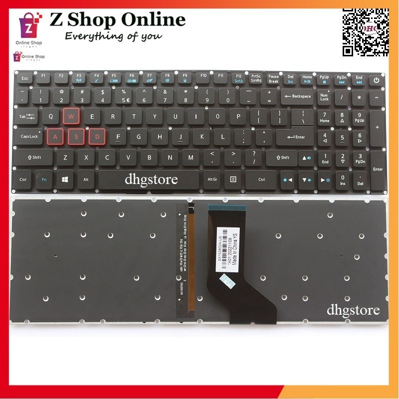 Bàn Phím Keyboard Laptop Acer Predator Helios 300 G3-571 G3-573 G5-591 PH315-51 PH317-51 PH317 ...