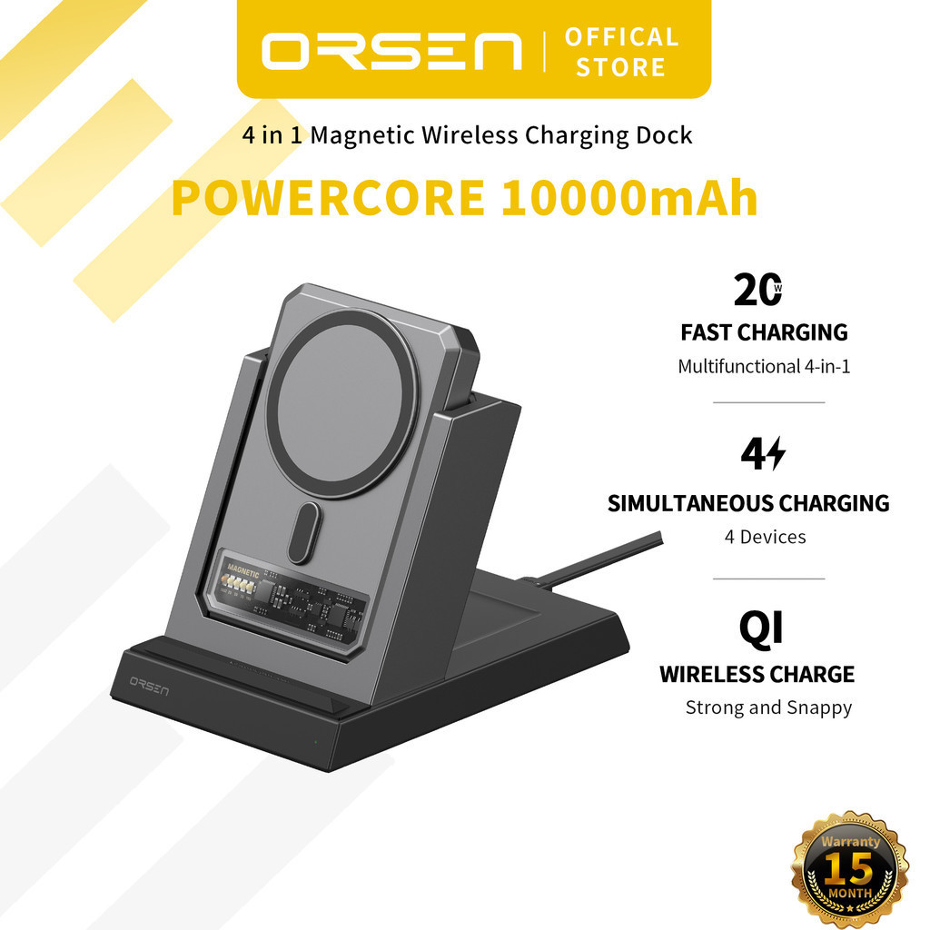 Bộ sạc không dây 4 trong 1 ORSEN EW54S + Pin dự phòng Sạc không dây ...