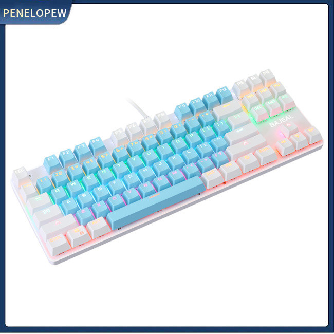 Bàn phím chơi game di động pw K100 có bàn phím có đèn nền màu 87 phím Bàn phím siêu im lặng cho ...