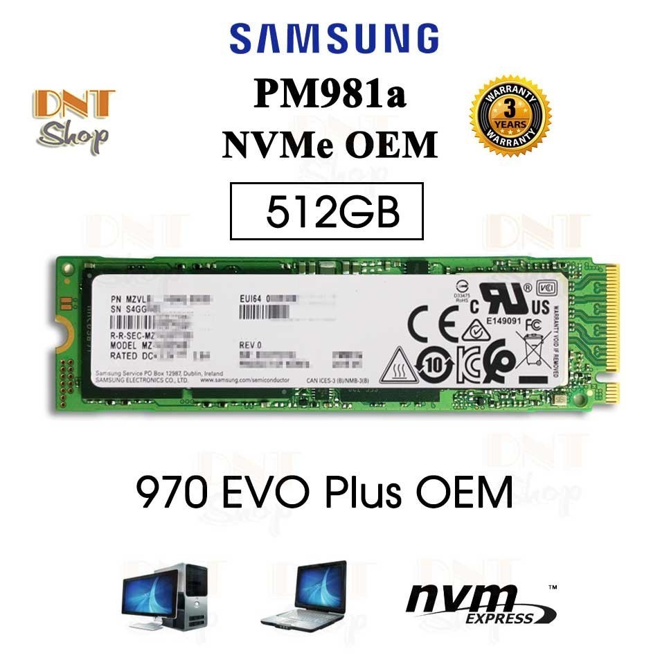 Ổ cứng SSD Samsung NVMe PM981a M.2 PCIe Gen3 x4 512GB - OEM 970 EVO ...
