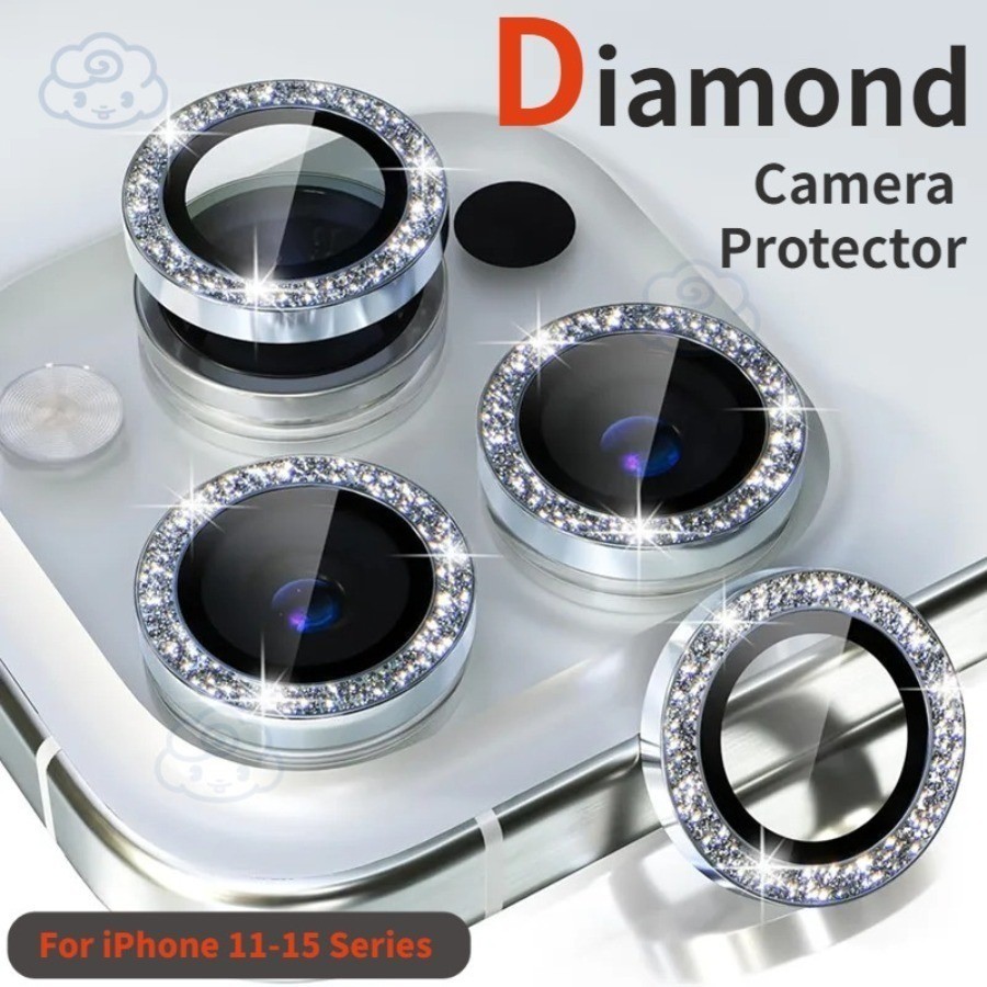 Vòng kim loại lấp lánh bảo vệ ống kính camera cho iPhone Air 17 Pro Max ...