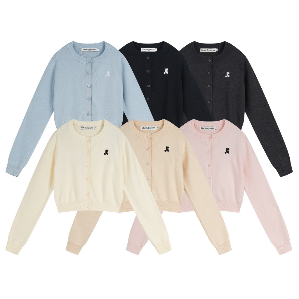 Hàn Quốc Dạo Phố Còn Lại & Giải Trí Áo Len Dệt Kim Cổ Tròn Thêu Nhãn ...