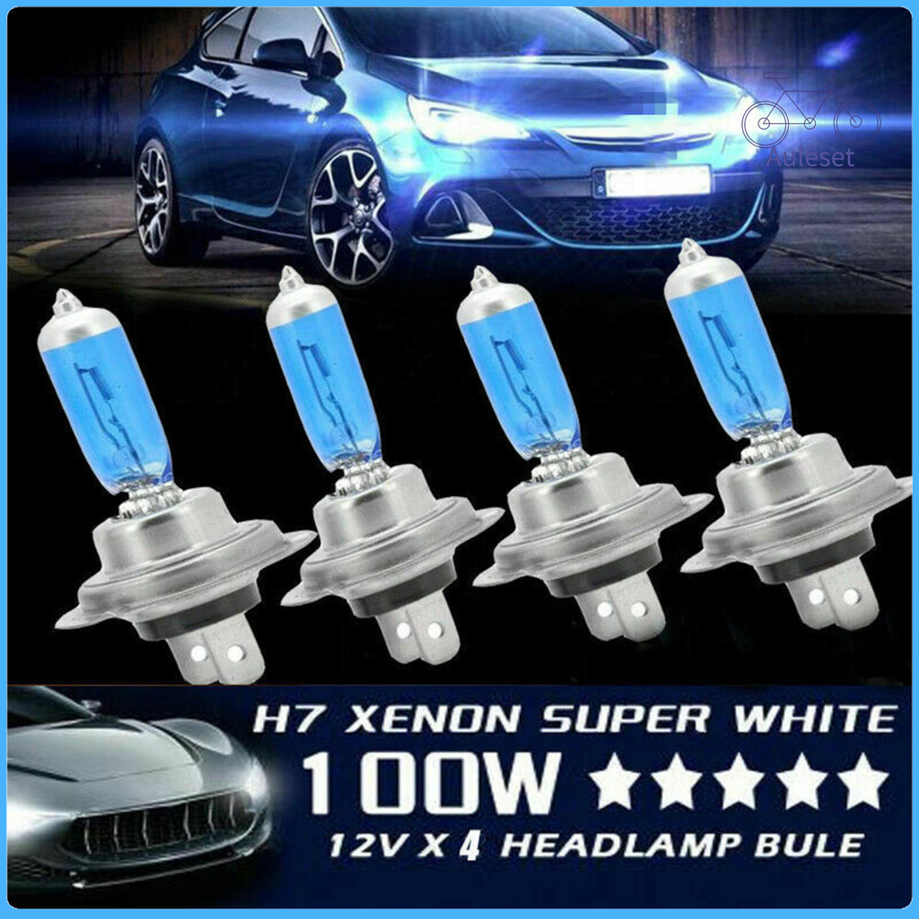[Auleset] 4 Đèn Halogen Ô Tô H7 Siêu Sáng Chịu Nhiệt Độ Cao 6000K 100W ...