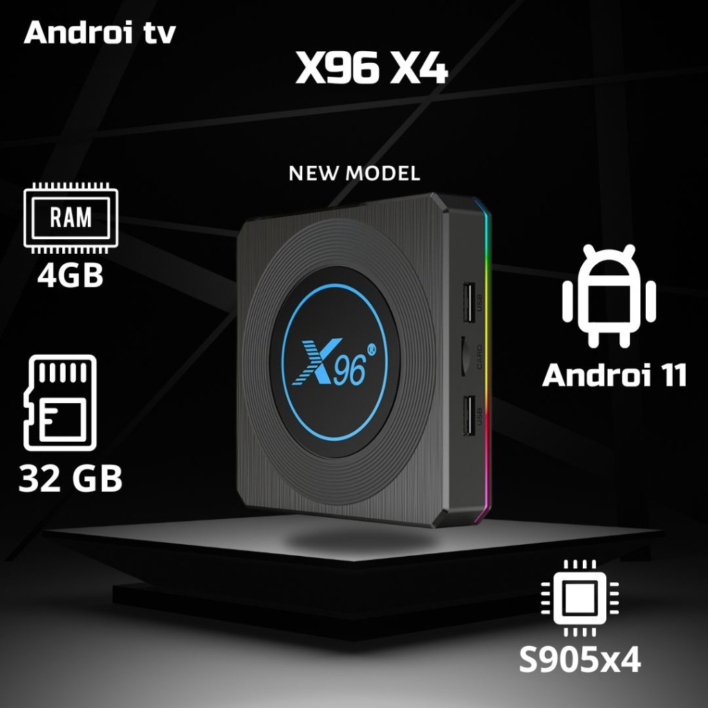 Android tv box X96 X4 - Ram 4Gb - Bộ nhớ 32GB - Hệ điều hành Android 11 - Chip S905X4 | Shopee ...