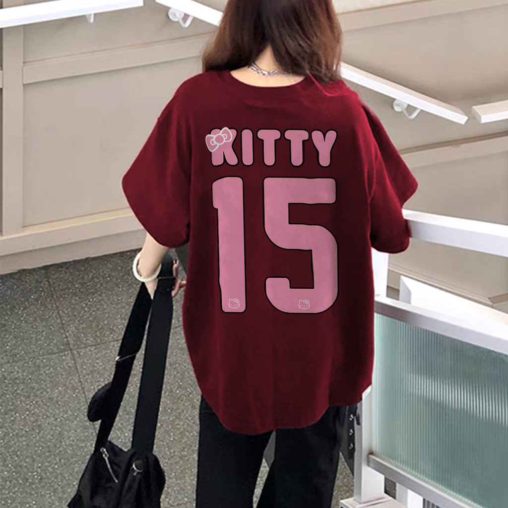 Áo phông nữ Đỏ mận Hello kitty form rộng Salute áo thun local brand ...