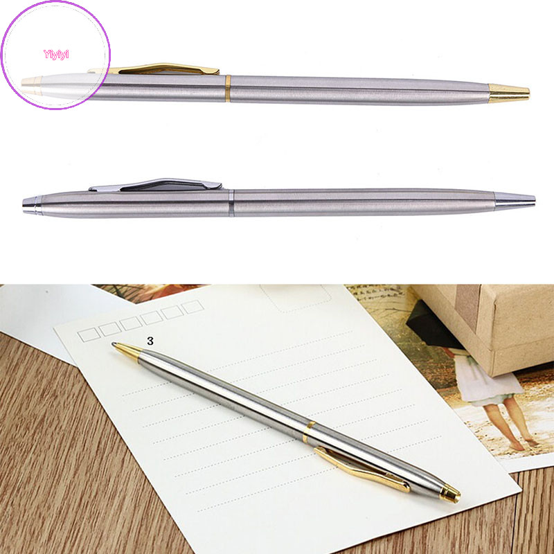 Yiyi 1 Bút Bi Kim Loại Văn Phòng Phẩm Thanh Inox Xoay Bút Ballpen VN ...
