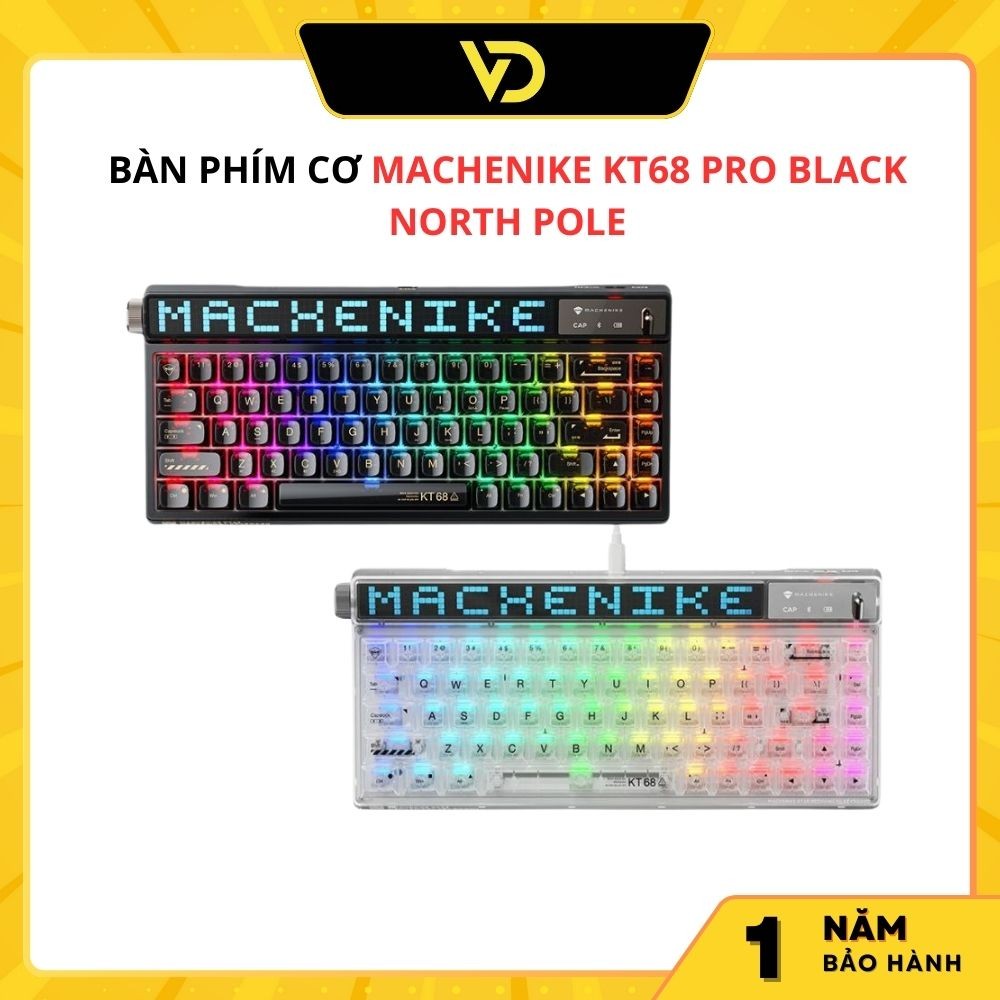 BÀN PHÍM CƠ MACHENIKE KT68 PRO BLACK NORTH POLE HÀNG CHÍNH HÃNG ...
