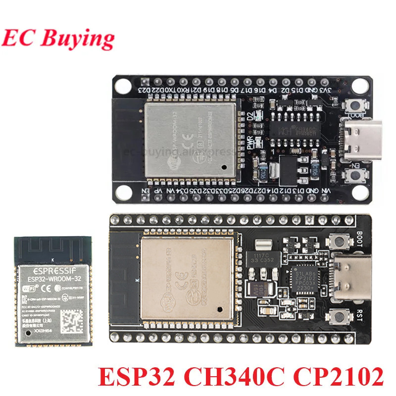 Esp32 CH340C CP2102 Bảng phát triển không dây WiFi tương thích Bluetooth Modul TYPE-C USB Dual ...