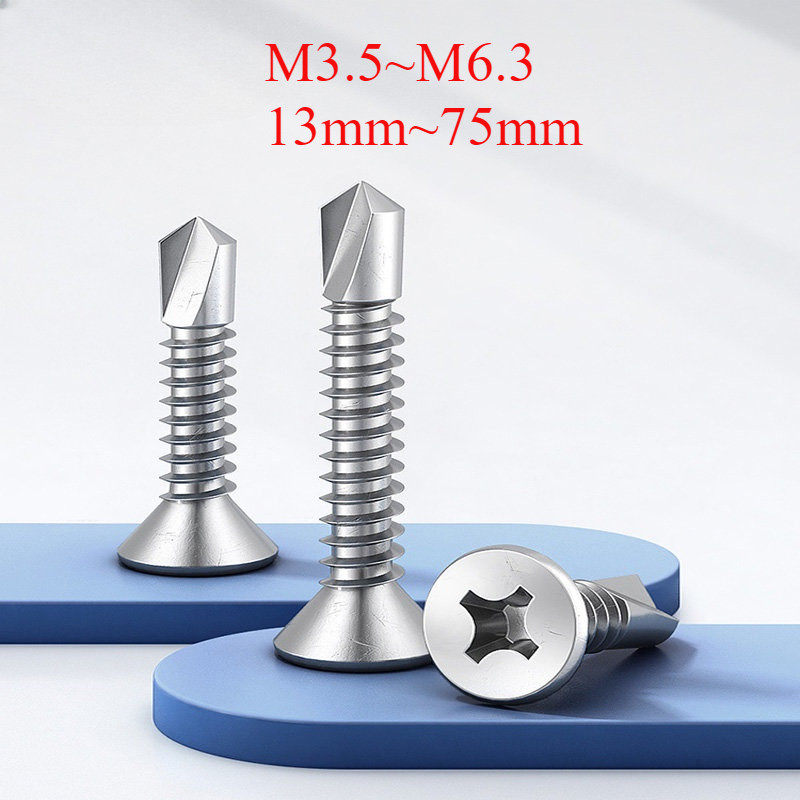 [Ysl] 410 Đầu phẳng Tự khoan Dovetail tự khoan M3.5 M3.9 M5.5 M6.3 Vít đuôi khoan đầu chìm ...