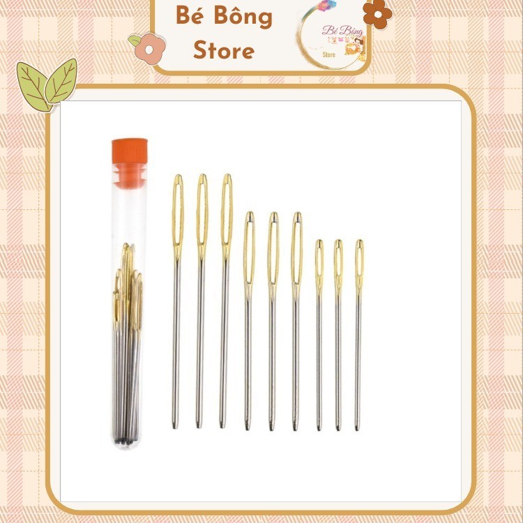 Kim Khâu Len, Kim Mắt To ống 9 kim – 3 size | Shopee Việt Nam