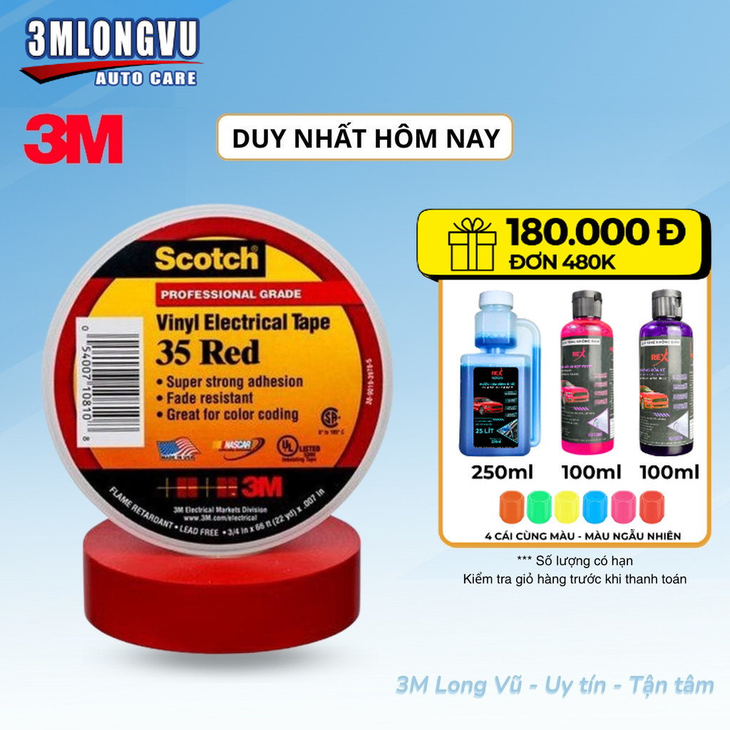 Băng Keo Điện 3M Vinyl Electrical Tape 35 Khổ 3/4 x 66ft - 3M Long Vu ...