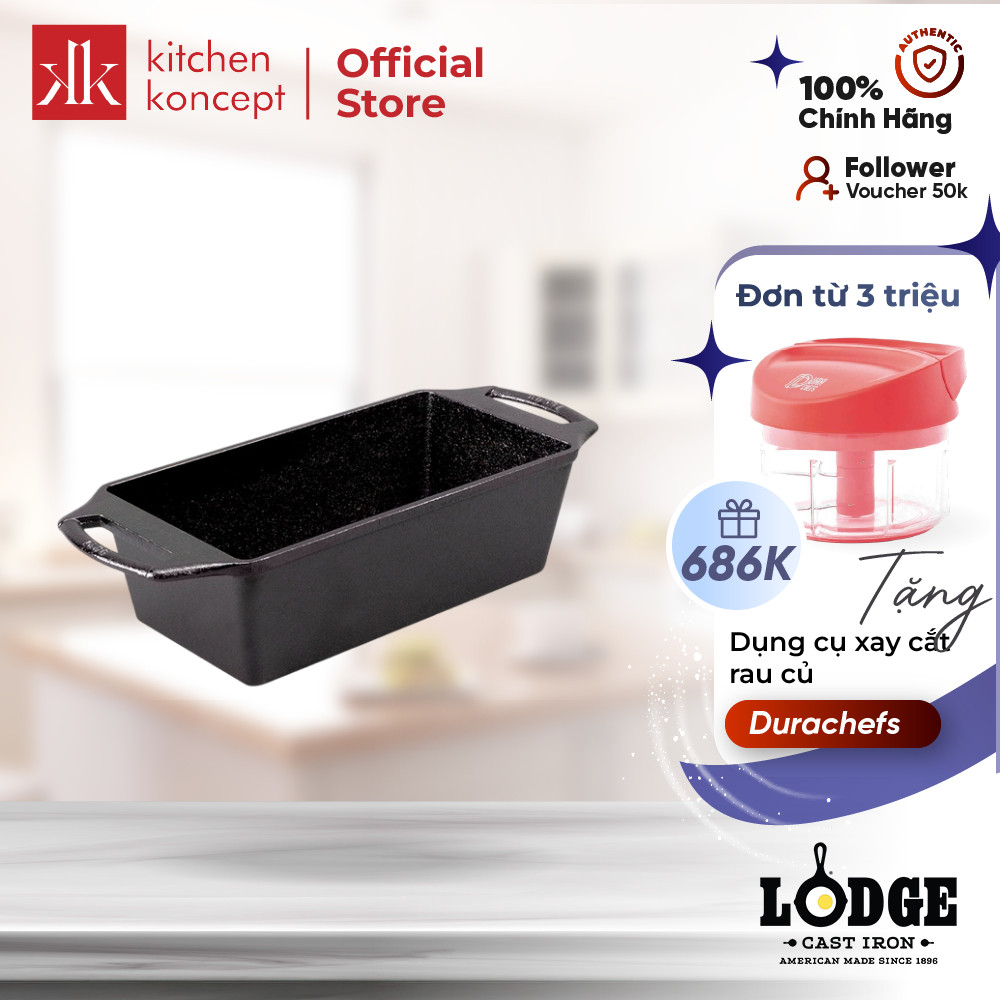 Lodge - Khay gang Loaf Pan hình chữ nhật sâu lòng dùng được trên mọi ...
