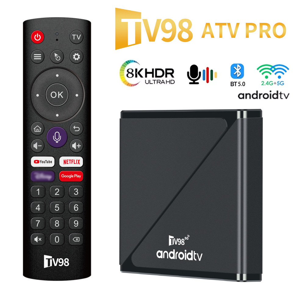 Tv98 ATV Pro TV Box Android 14 Allwinner H313 Quad Core 8K 5G 2.4G Dual Wifi BT5.0 Voice Remote ...
