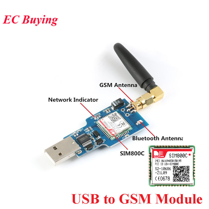 Usb sang GSM Quad-band GPRS SIM800 SIM800C Module cho Wifi Wireless Bluetooth Tương thích tin ...