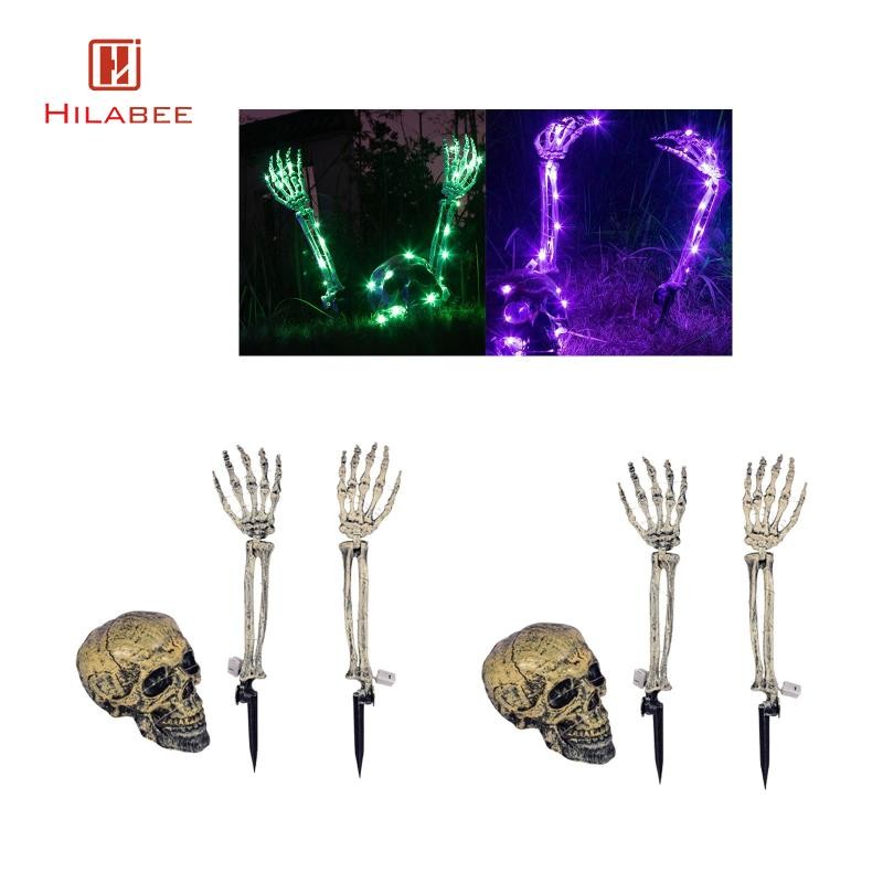 Skull Arms Stakes Trang trí Nghĩa trang Halloween Lighted Skeleton Set ...